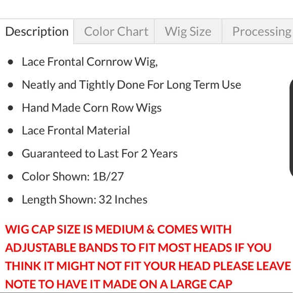 Accessories | Cornrow Lace Front Wig In Length States 32 Inches But Is ...